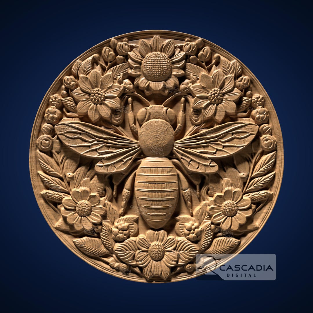 Bee Round - STL Model for CNC Router and 3D Printing - Etsy