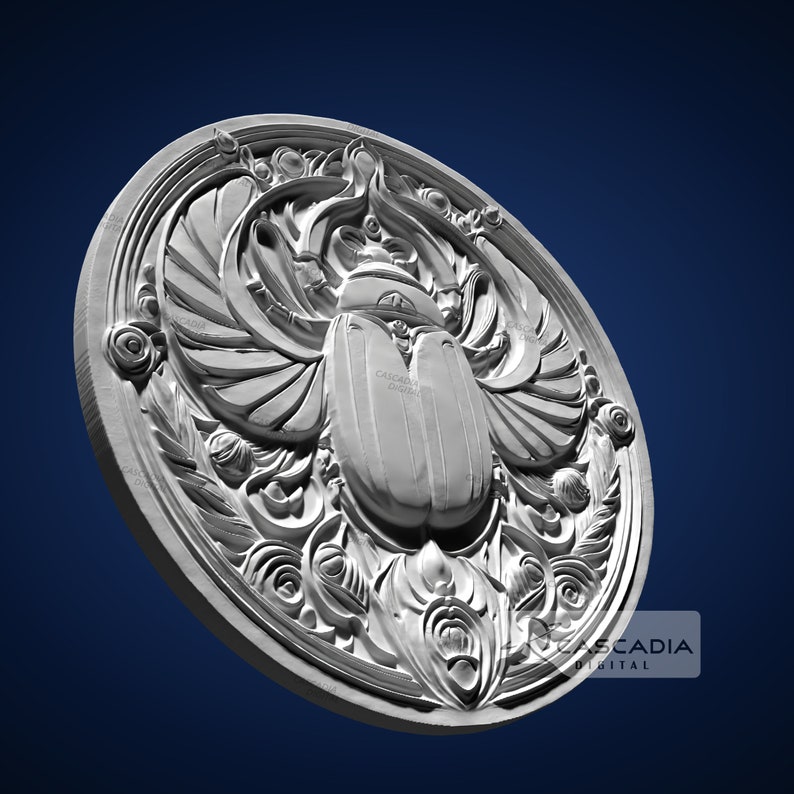 Scarab Egyptian Symbol Round 3D STL File for CNC Router, 3D Print ...