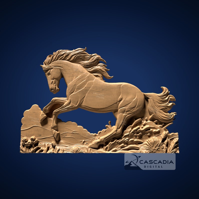 Wild Horse 3D STL File for CNC Router, 3D Print, Casting, Wood Carving ...