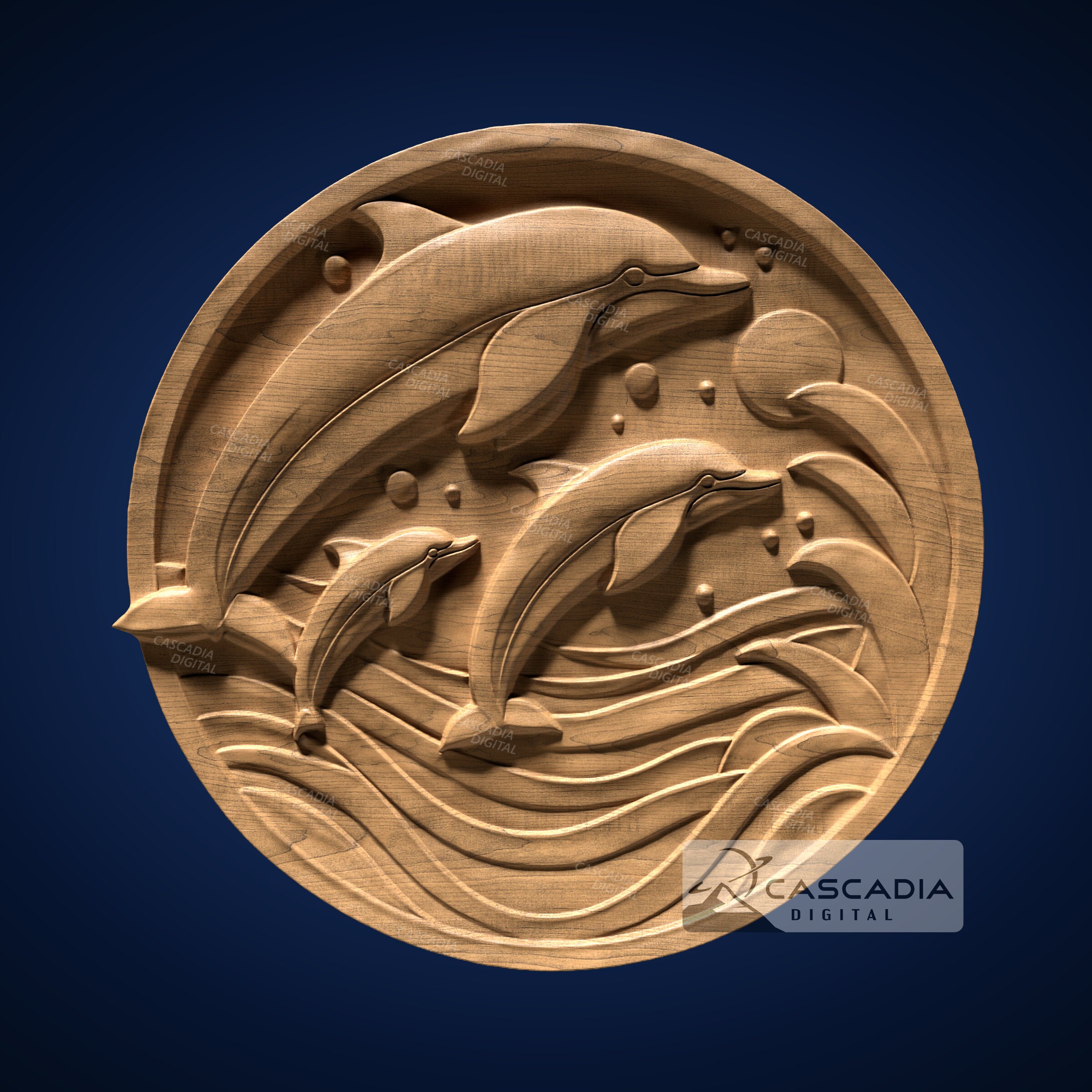 Dolphin Round - STL Model for CNC Router and 3D Printing - Etsy
