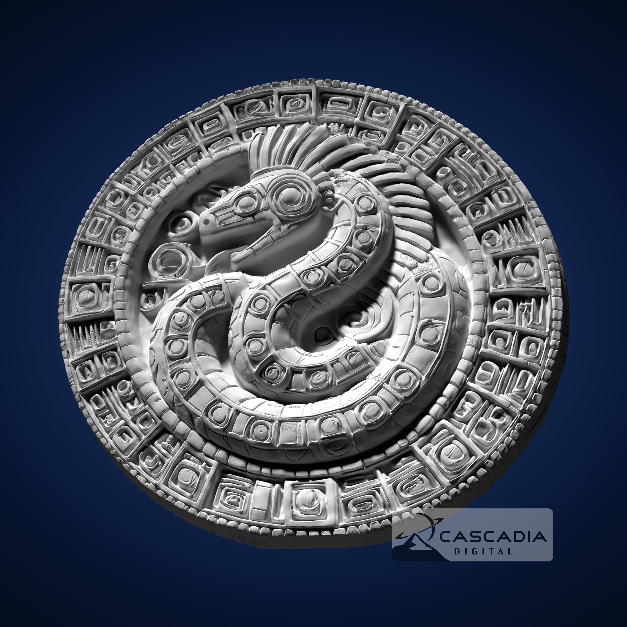Snake Round Aztec - STL Model for CNC Router and 3D Printing - Etsy