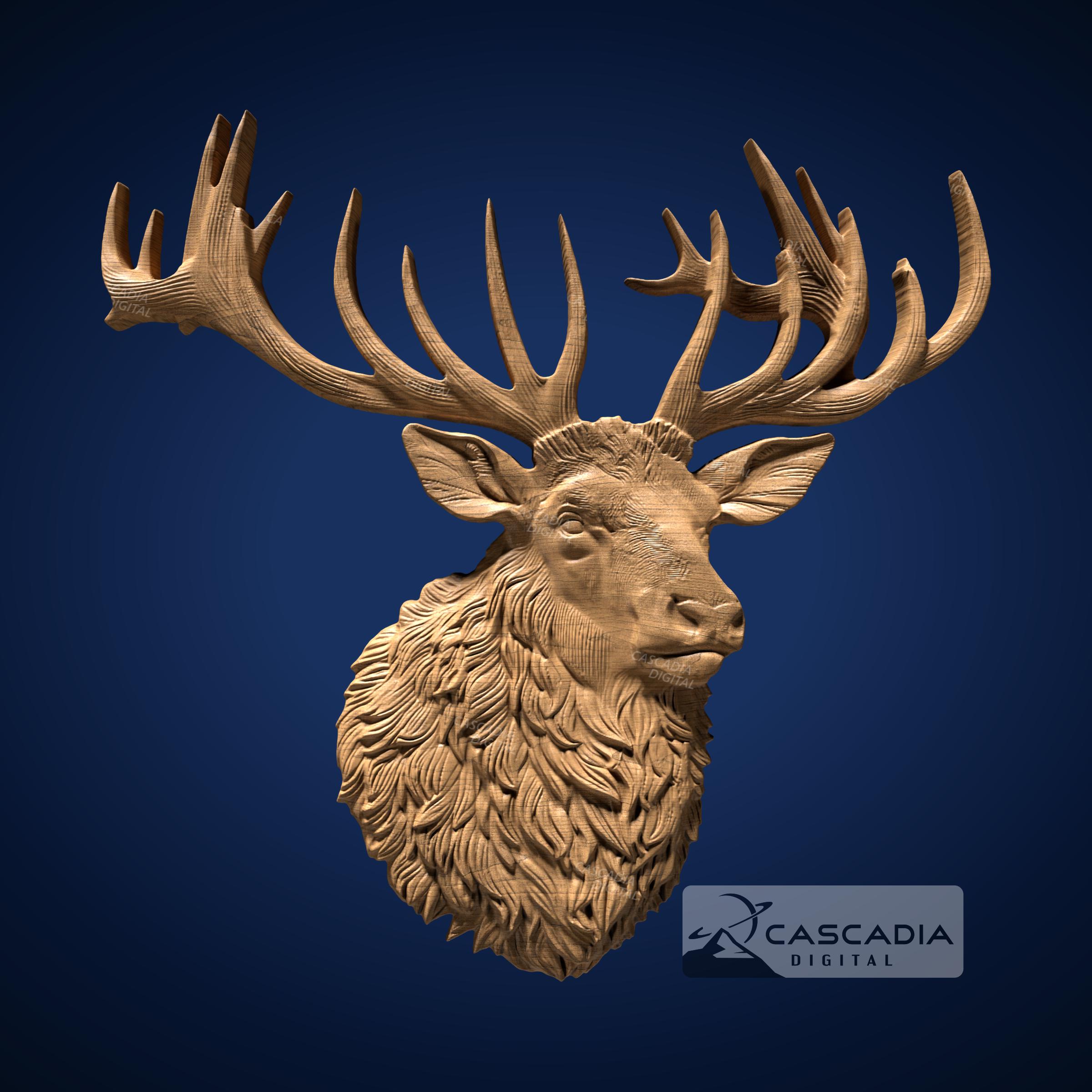 Elk Head - STL Model for CNC Router and 3D Printing - Etsy