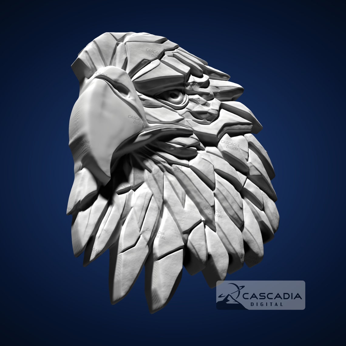 Bald Eagle Head - STL Model for CNC Router and 3D Printing - Etsy