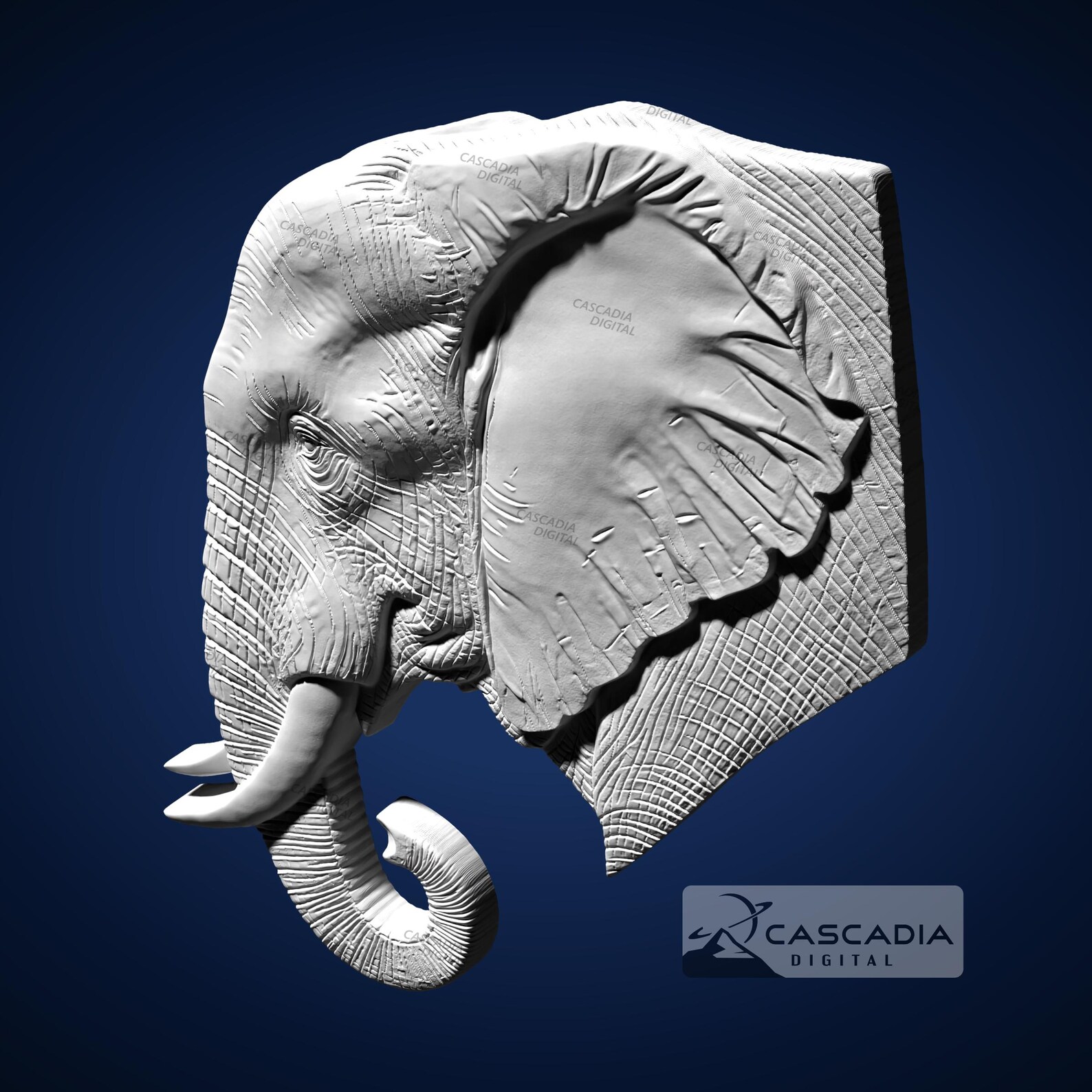 Elephant Head Side - STL Model for CNC Router and 3D Printing - Etsy