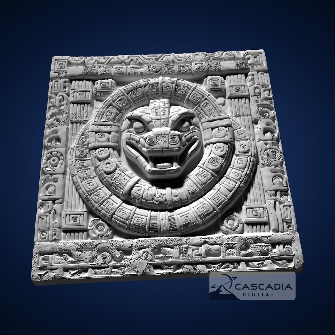 Snake Aztec - 3D STL Model for CNC/3D Printing - Mayan Mexico Brazil ...