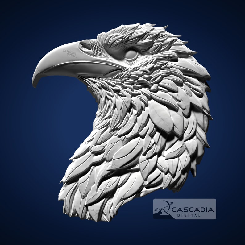Raven Head 3D STL File for CNC Router, 3D Print, Casting, Wood Carving ...