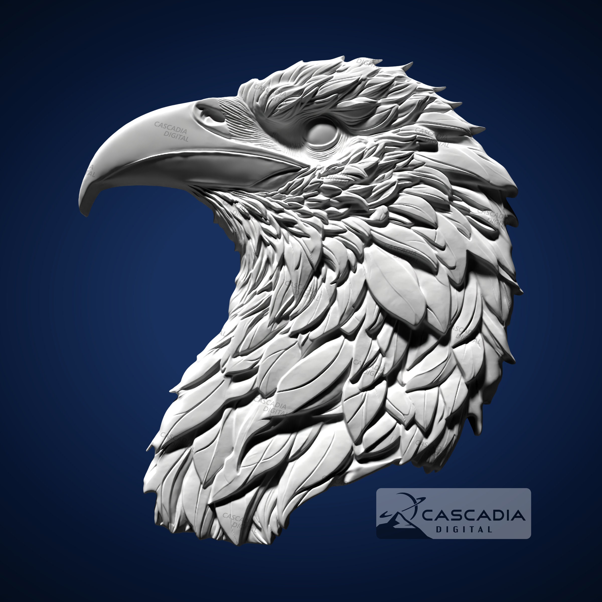 Raven Head 3D STL File for CNC Router, 3D Print, Casting, Wood Carving ...