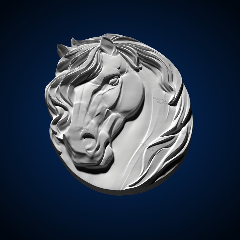 Horse Head 3D STL File for CNC Router, 3D Print, Casting, Wood Carving ...