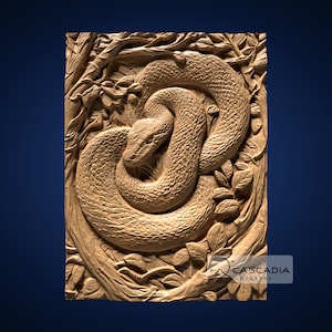 Python Snake in Tree - 3D STL Model for CNC/3D Printing - Animal ...
