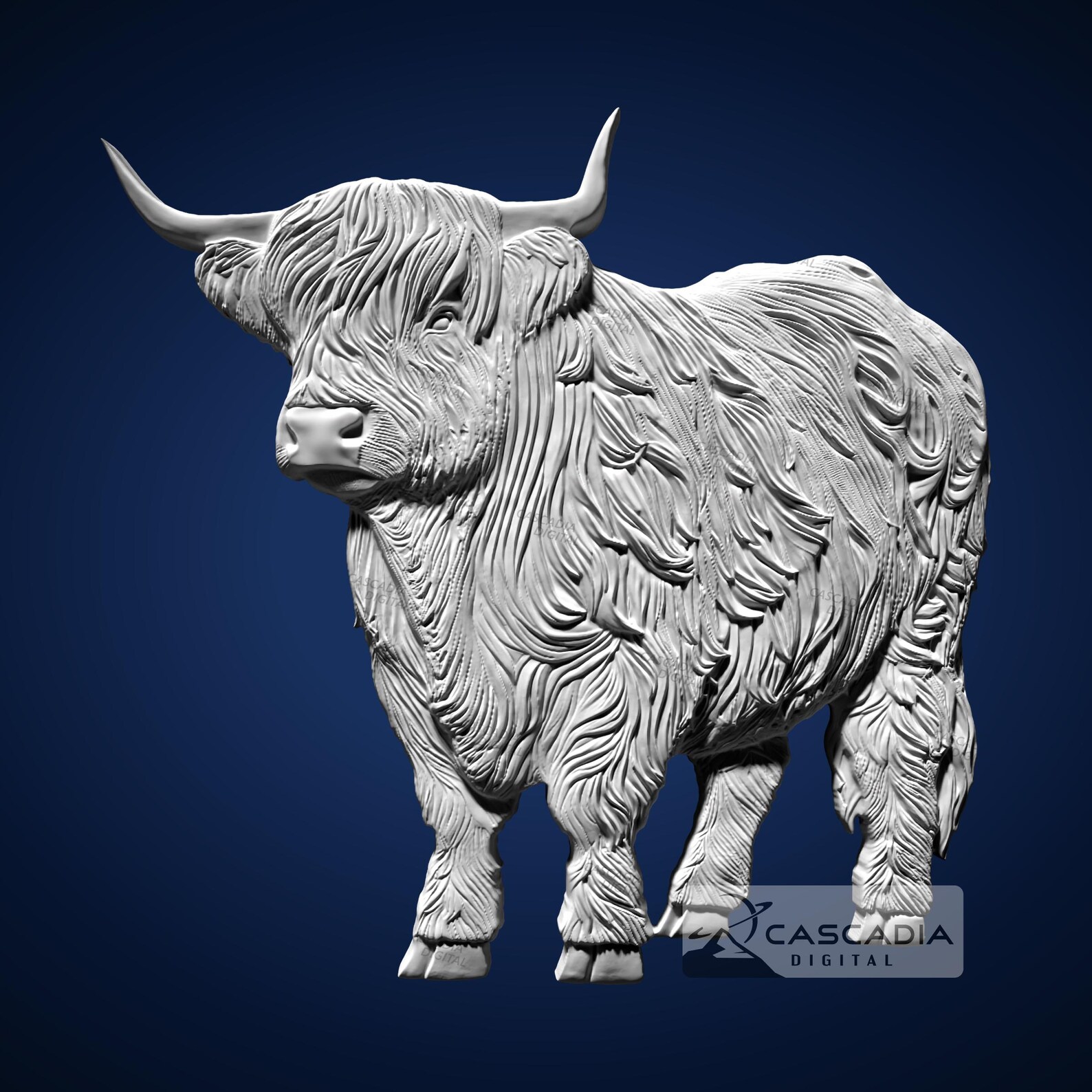 Highland Cow Steer - STL Model for CNC Router and 3D Printing - Etsy Canada
