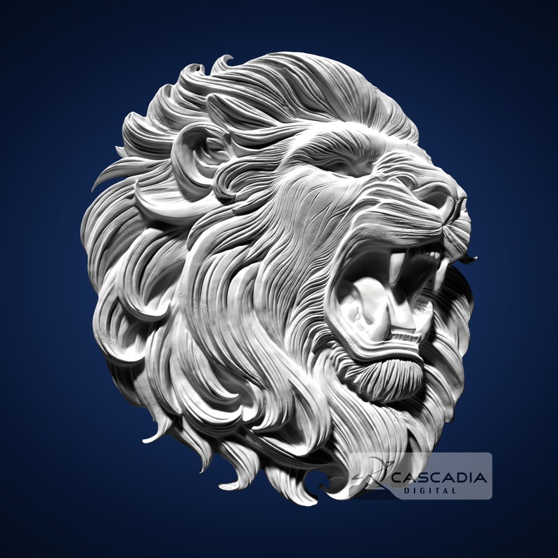 Lion Head - STL Model for CNC Router and 3D Printing - Etsy