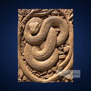 Python Snake in Tree 3D STL File for CNC Router, 3D Print, Casting ...