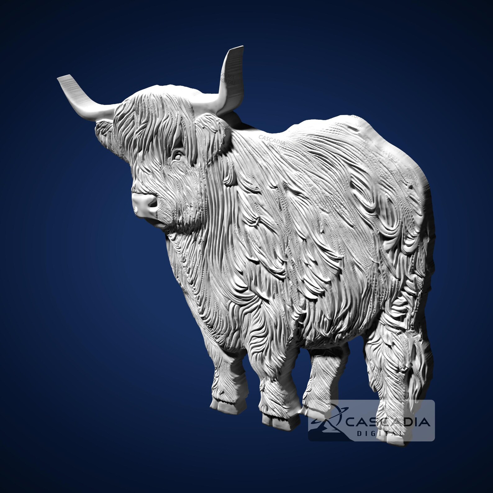 Highland Cow Steer - STL Model for CNC Router and 3D Printing - Etsy Canada
