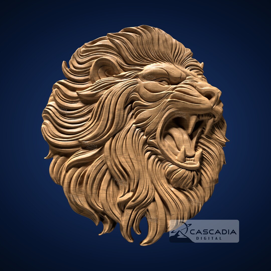 Lion Head - STL Model for CNC Router and 3D Printing - Etsy