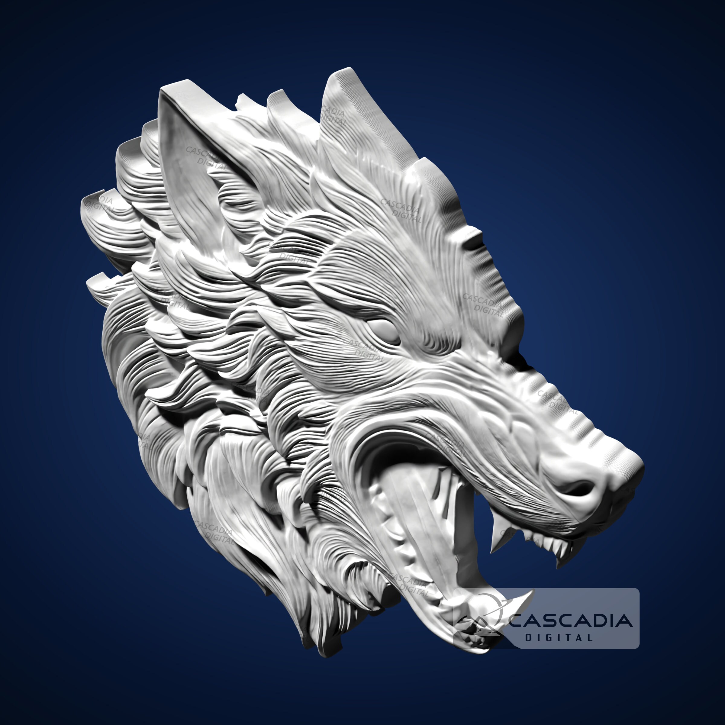 Wolf Head - STL Model for CNC Router and 3D Printing - Etsy