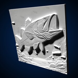 Large Mouth Bass 3D STL File for CNC Router, 3D Print, Casting, Wood ...