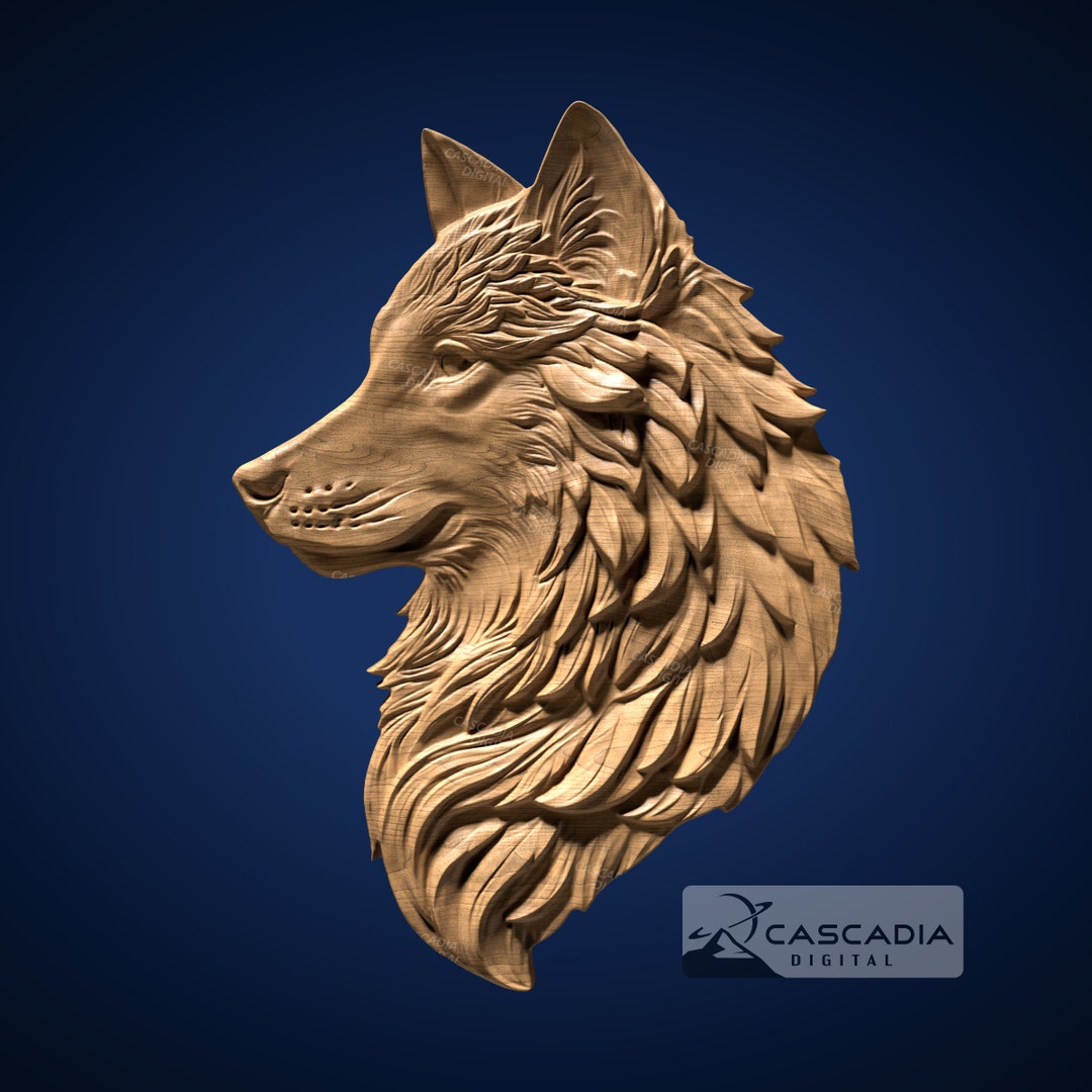 Wolf Head - STL Model for CNC Router and 3D Printing - Etsy UK