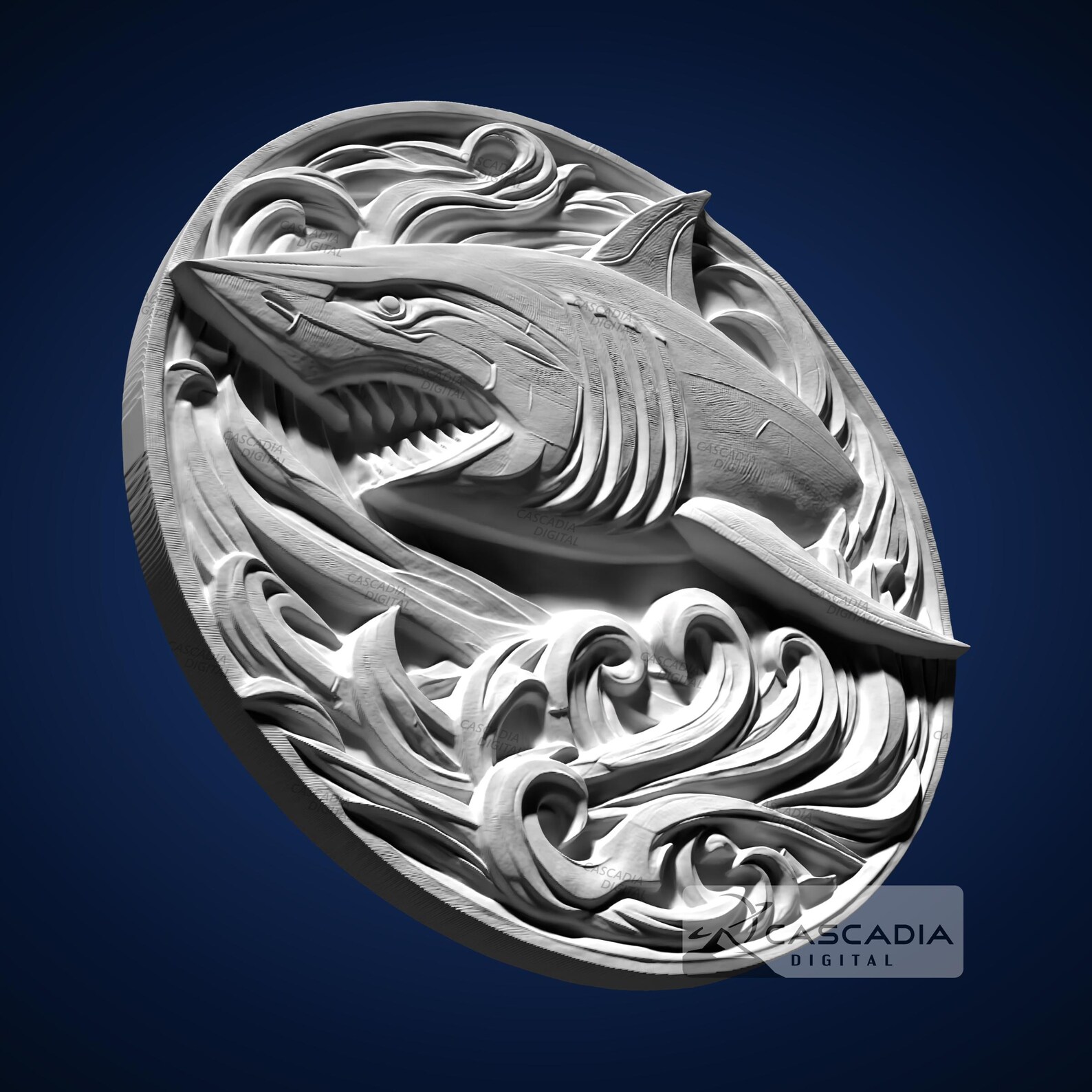 Shark Round - STL Model for CNC Router and 3D Printing - Etsy