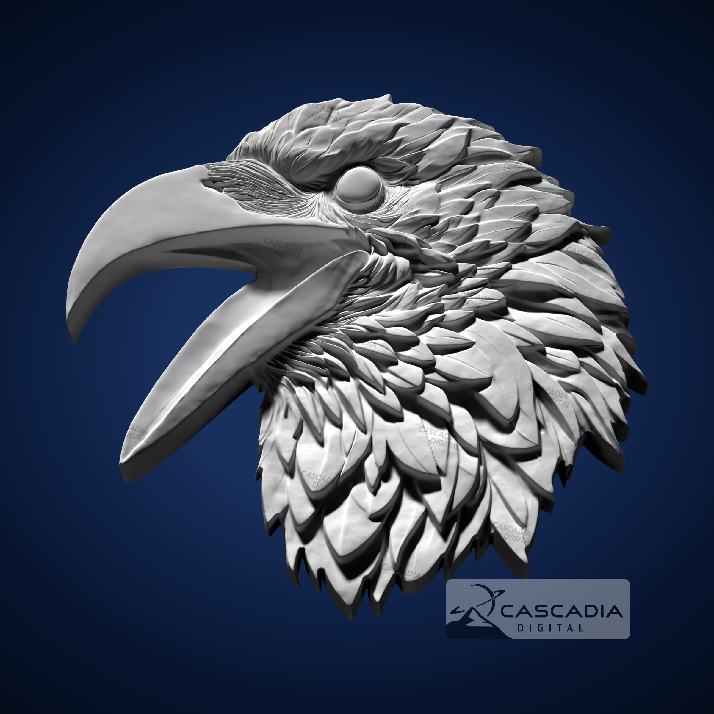 Raven Head - 3D STL Model for CNC/3D Printing - Animal Wildlife Bird ...