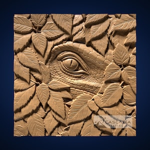 Raptor Eye in Leaves 3D STL File for CNC Router, 3D Print, Casting ...