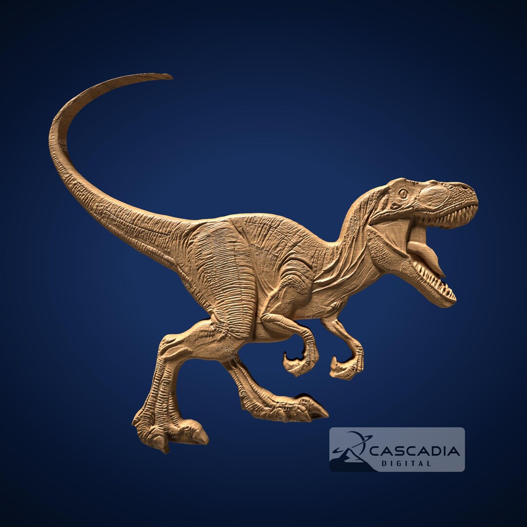 Velociraptor Full 3D STL File for CNC Router, 3D Print, Casting, Wood ...