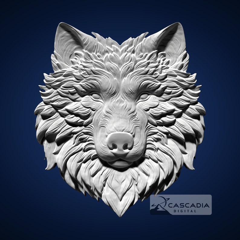 Cabeza de lobo - Modelo STL para fresadora CNC e impresión 3D - Etsy España