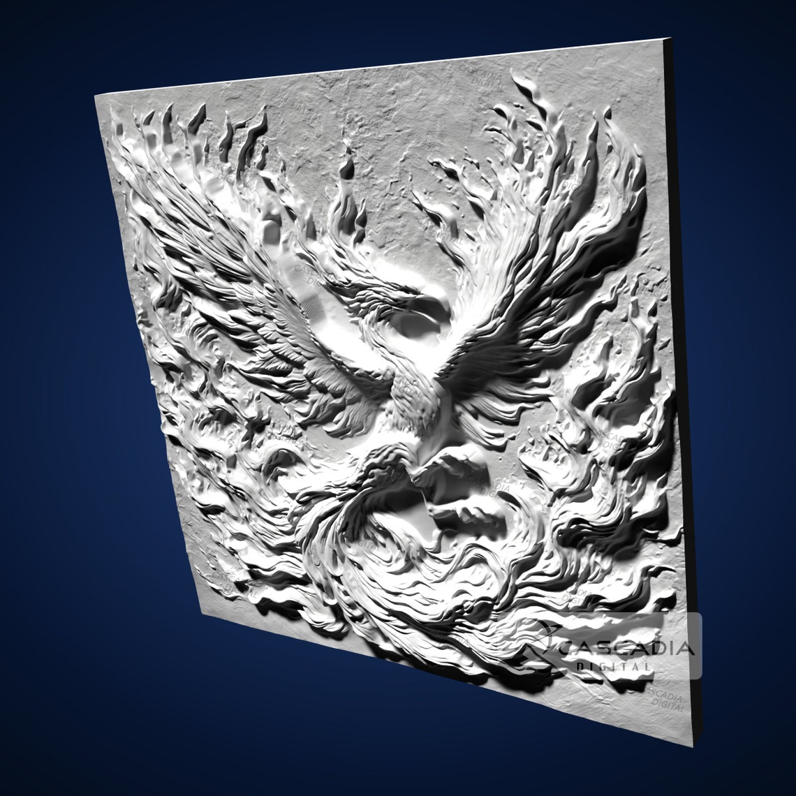 Phoenix in Flames - STL Model for CNC Router and 3D Printing - Etsy