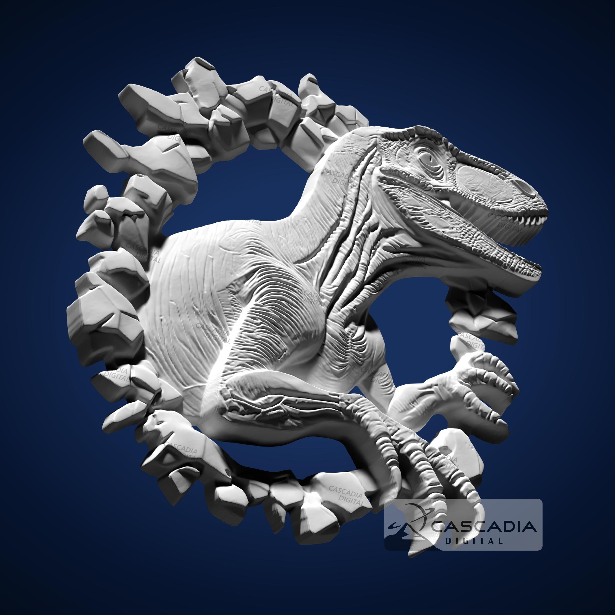 Raptor Breaking Through - STL Model for CNC Router and 3D Printing - Etsy