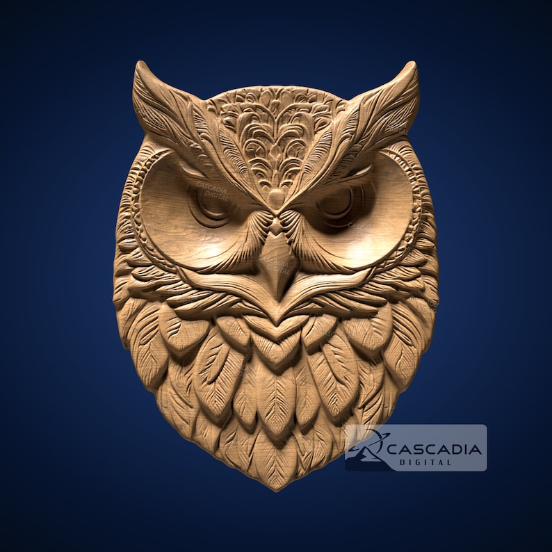 Owl 3d Stl File For Cnc Router 3d Print Casting Wood Carving