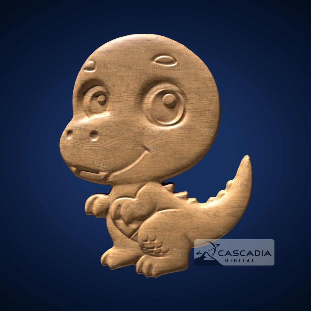 Cute T-rex Dino Character Bundle, 3D STL File for CNC & 3D Printing ...