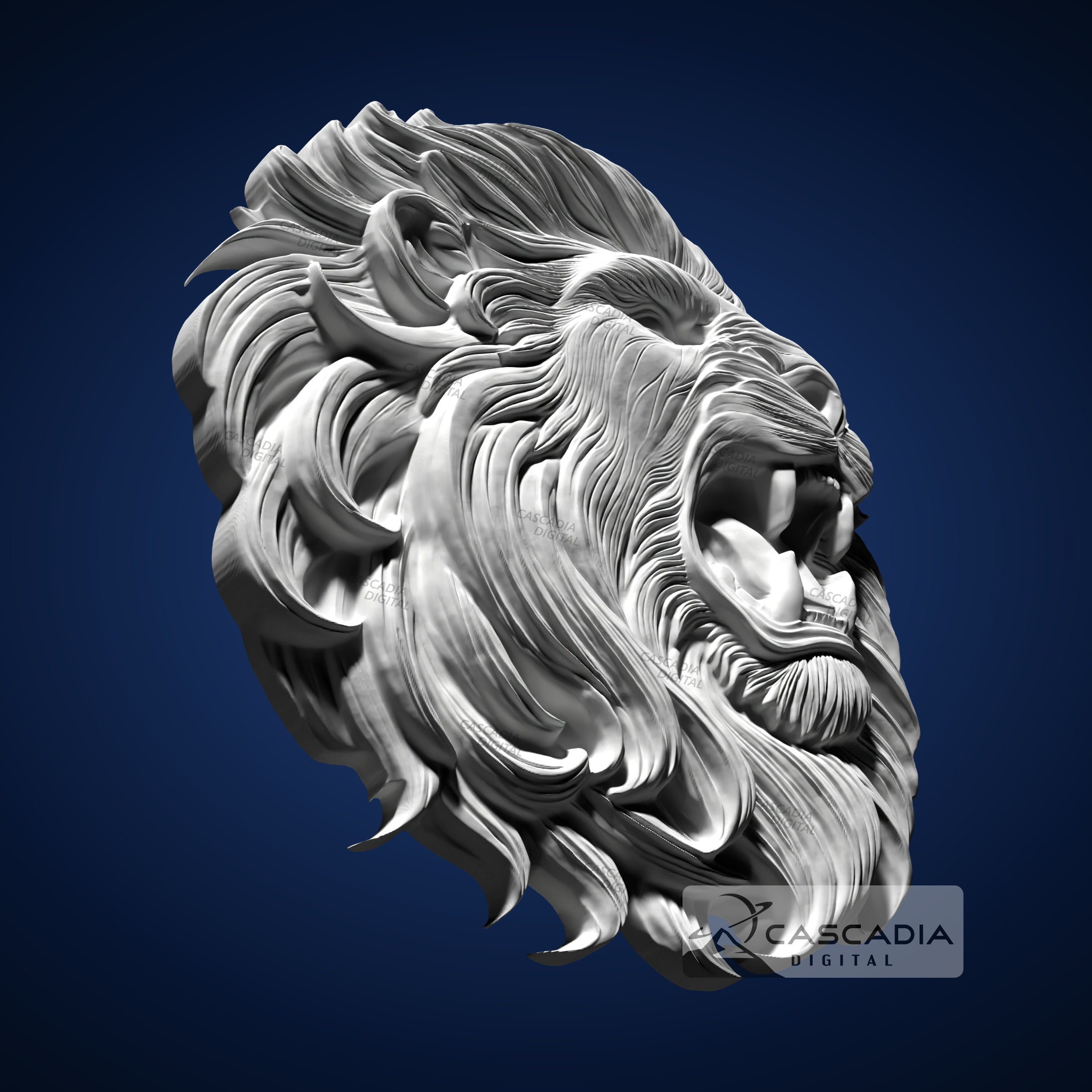 Lion Head 3d Stl File For Cnc Router 3d Print Casting Wood Carving