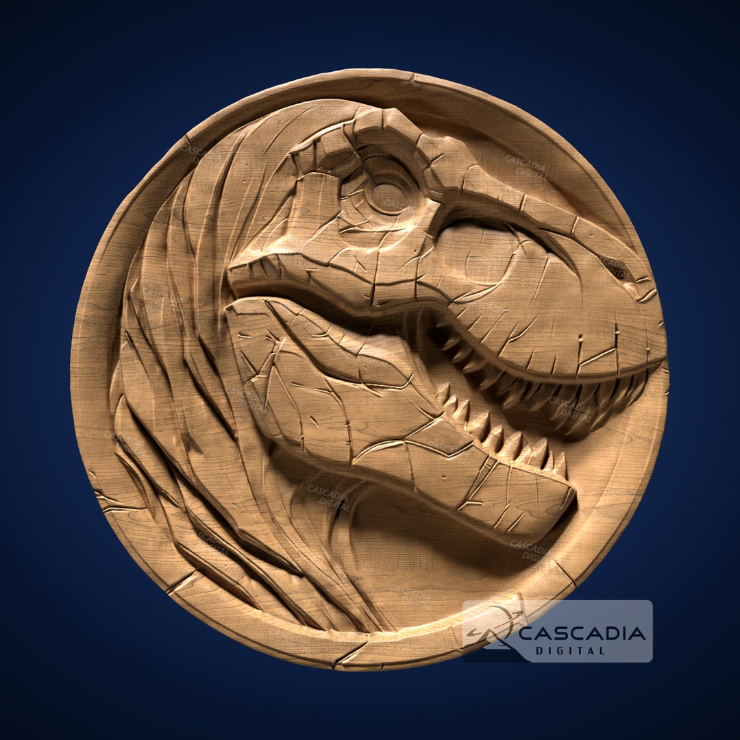 Trex Round 3D STL File for CNC Router, 3D Print, Casting, Wood Carving ...