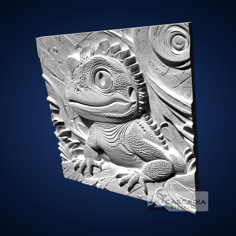 Cute Lizard Reptile 3D STL File for CNC Router, 3D Print, Casting, Wood ...