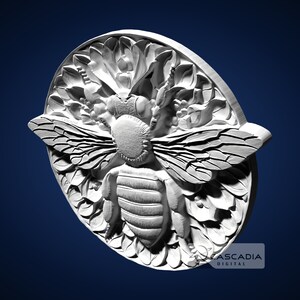 Bee Round 3D STL File for CNC Router, 3D Print, Casting, Wood Carving ...