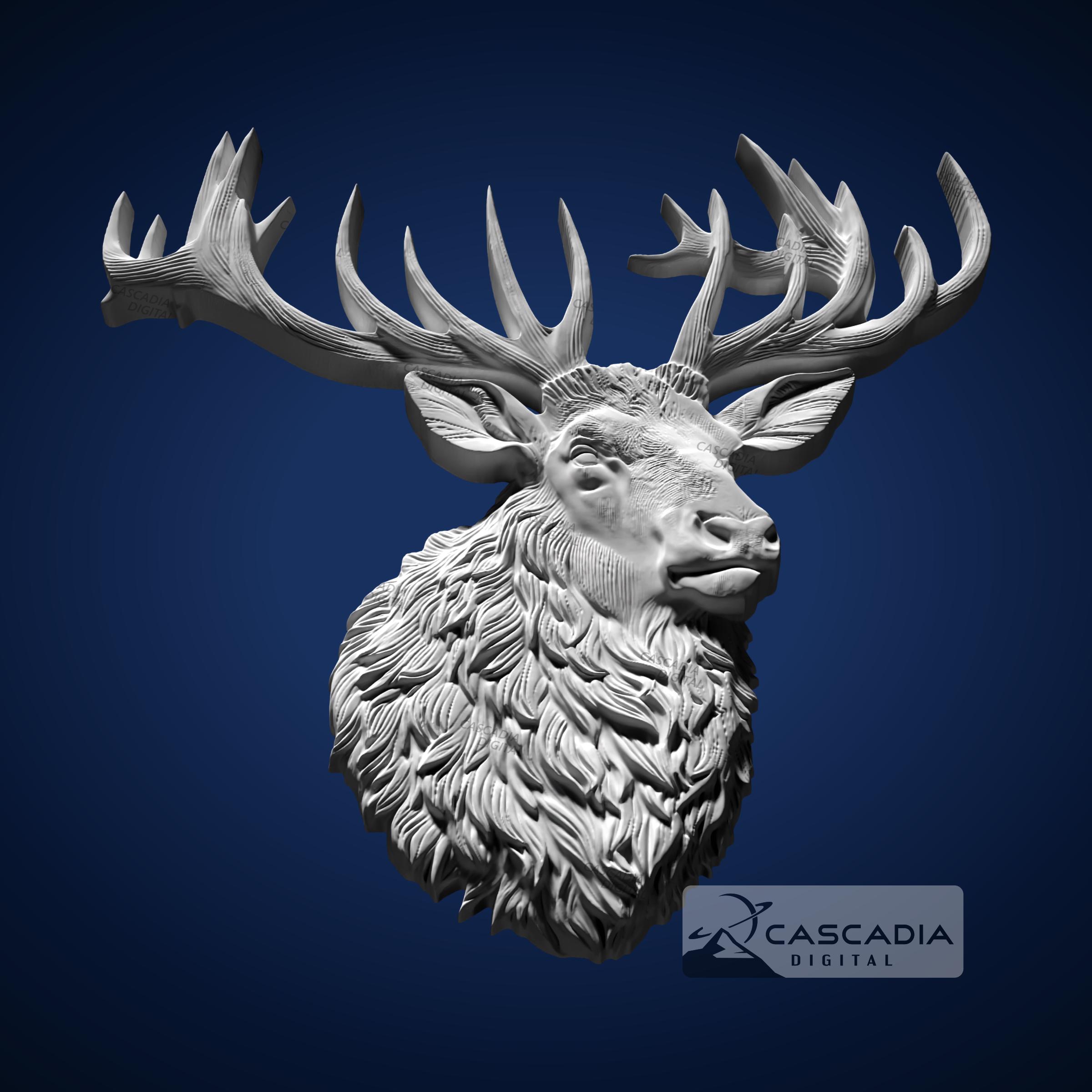 Elk Head - STL Model for CNC Router and 3D Printing - Etsy