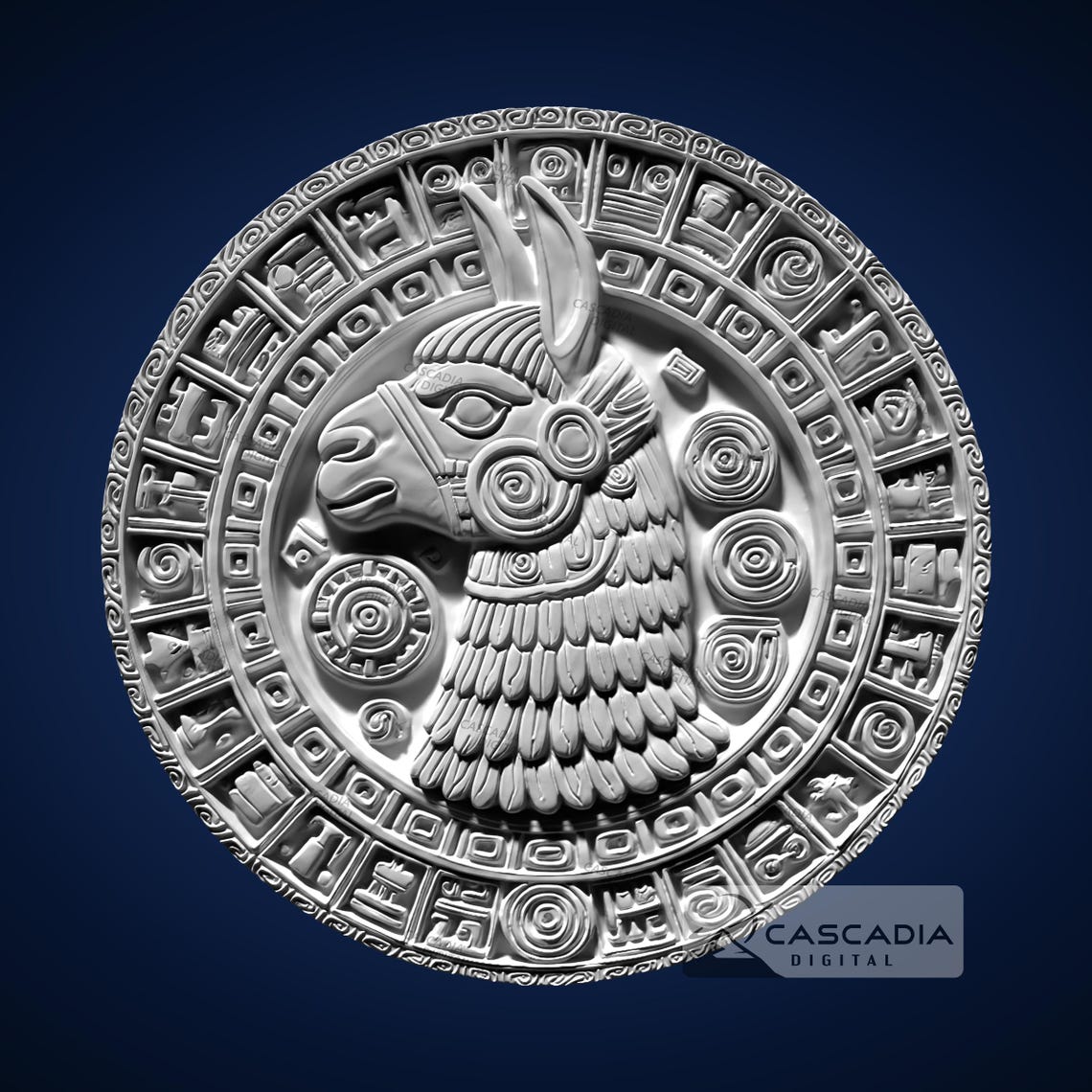 Llama Alpaca Round Aztec - STL Model for CNC Router and 3D Printing - Etsy