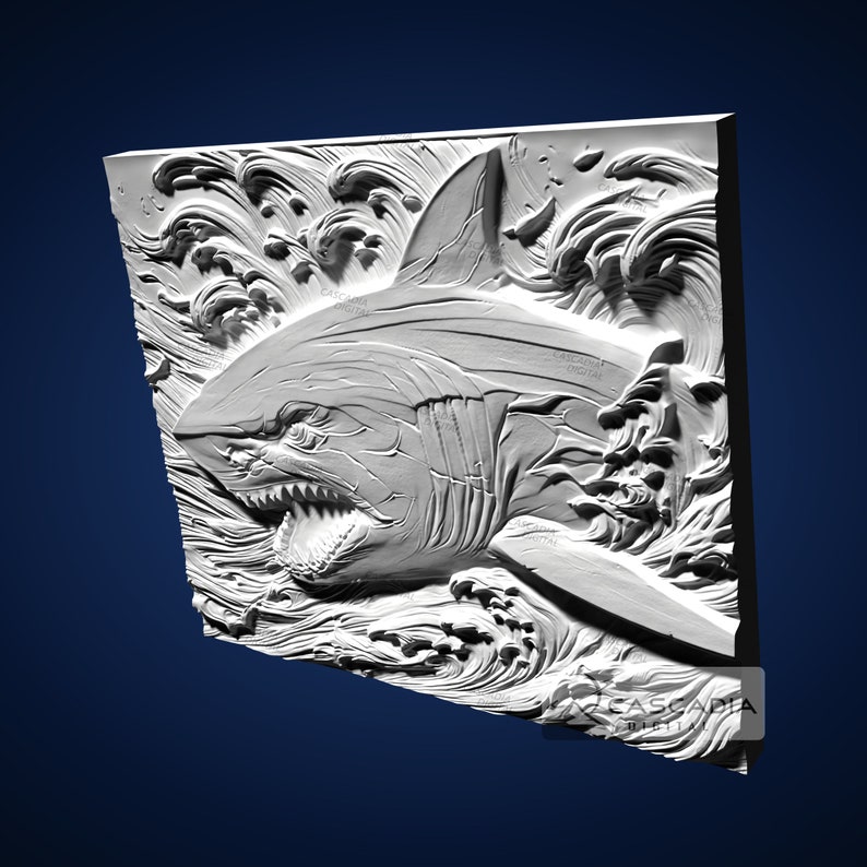Shark Attack Waves - STL Model for CNC Router and 3D Printing - Etsy