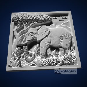 Elephant 3D STL File for CNC Router, 3D Print, Casting, Wood Carving ...