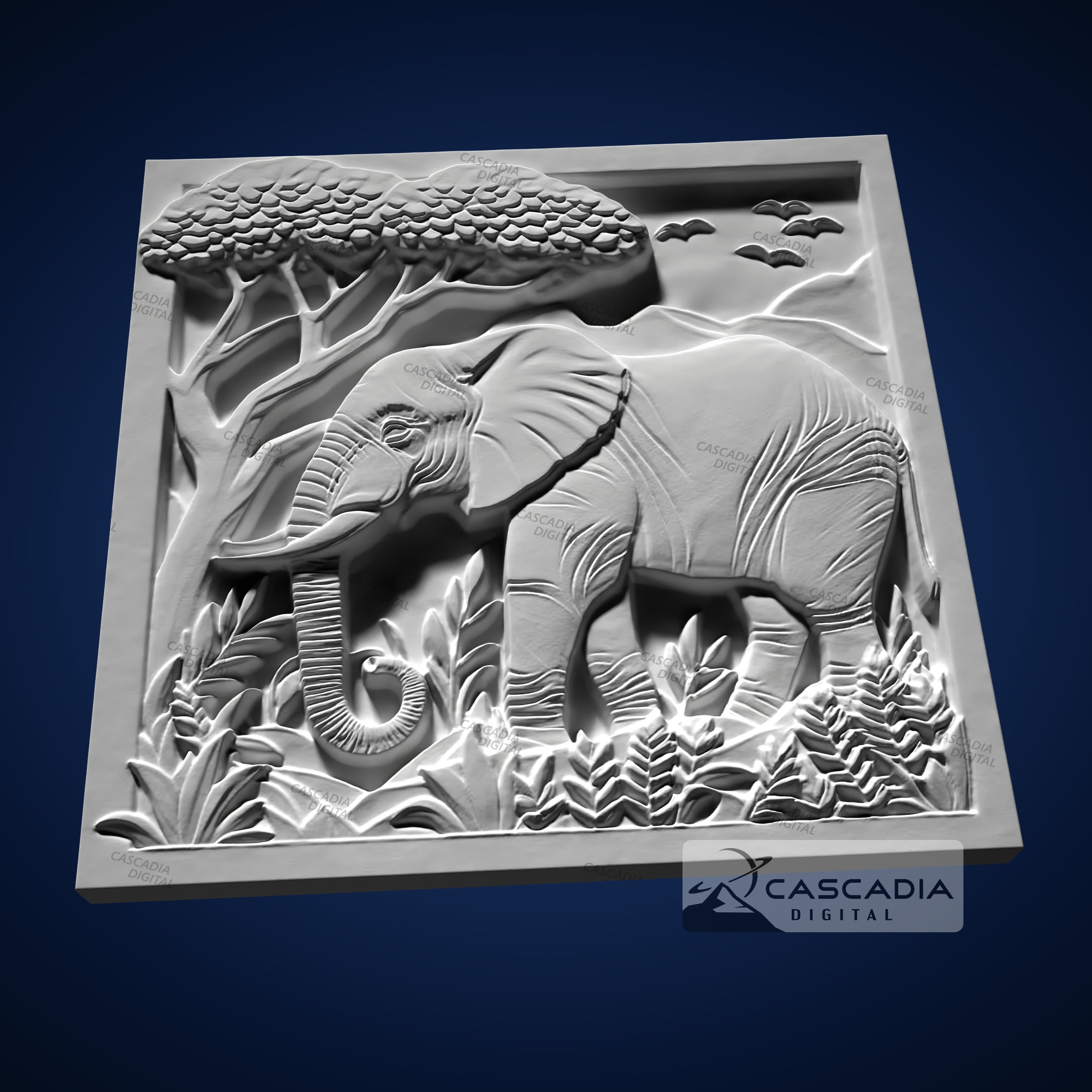 Elephant - 3D STL Model for CNC/3D Printing - Animal Wildlife Nature ...