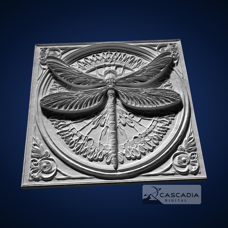 Dragonfly 3D STL File for CNC Router, 3D Print, Casting, Wood Carving ...