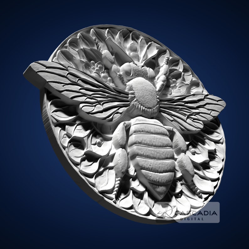 Bee Round 3D STL File for CNC Router, 3D Print, Casting, Wood Carving ...