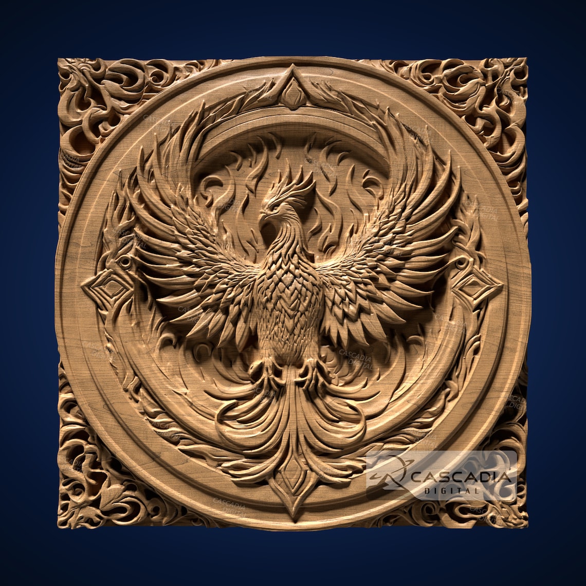 Phoenix Emblem - STL Model for CNC Router and 3D Printing - Etsy