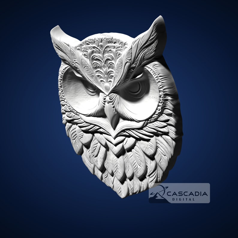 Owl 3d Stl File For Cnc Router 3d Print Casting Wood Carving