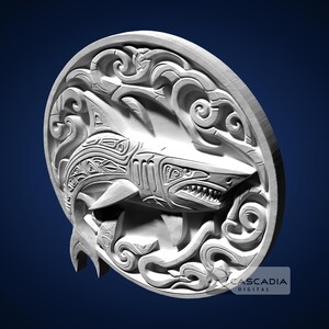 Shark Inuit Round - 3D STL Model for CNC/3D Printing - Ocean Marine Sea ...