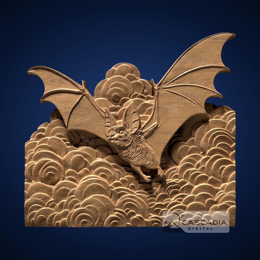 Bat Clouds 3D STL File for CNC Router, 3D Print, Casting, Wood Carving ...