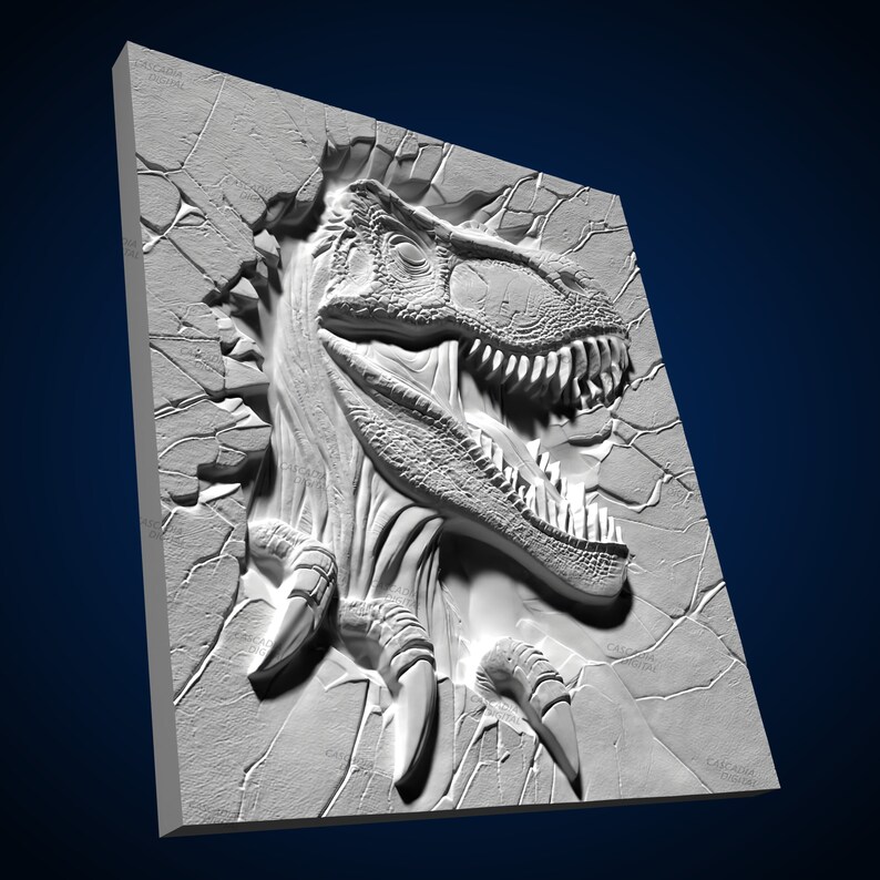 Raptor Dinosaur 3D STL File for CNC Router Wood Carving, 3D Printing ...