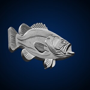 Large Mouth Bass 3D STL File for CNC Router, 3D Print, Casting, Wood ...