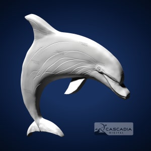 Dolphin 3D STL File for CNC Router, 3D Print, Casting, Wood Carving ...