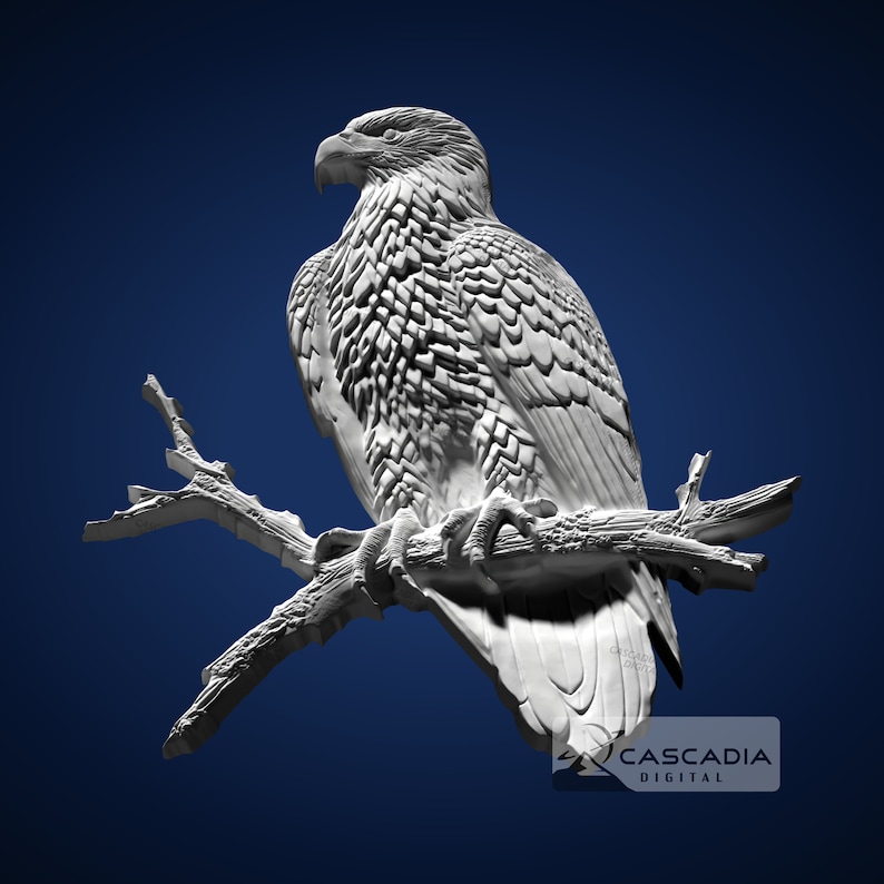 Bald Eagle Perched - STL Model for CNC Router and 3D Printing - Etsy