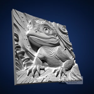 Cute Lizard Reptile 3D STL File for CNC Router, 3D Print, Casting, Wood ...